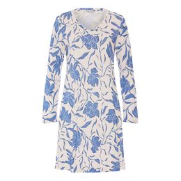 Hanro Nightgown ' Sleep & Lounge ' female size M Ecru / Blue / Light pink
