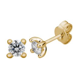 LYOMI Damen Paar Ohrstecker "585/- Gelbgold 2 synth. Diam. 0,50 ct.", one-size, 0,5 VS = sehr kleine Einschl&uuml;sse, Gold, gold, Gold, Ohrringe