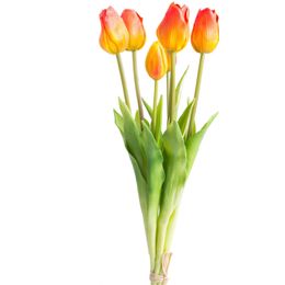 Kunstpflanze OTTO HOME, B:20cm H:47cm T:20cm, orange, Kunststoff, Badezimmer, Kunstpflanzen, "Maiva", Tulpenb&uuml;ndel im 7er-Set