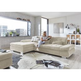 Ecksofa DIE PLANBAR, B:331cm H:84cm T:194cm, grau, 100% Polyester, Wohnzimmer, Sofas, "MP-IN17004 L-Form, Breite 331 cm, Federkern-Polsterung", inkl.