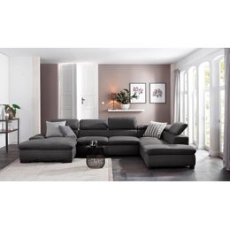 Wohnlandschaft OTTO HOME, B:350cm H:73cm T:228cm, grau, 100% Polyester;Microfaser in Antiklederoptik (100% Polyester);Luxus-Microfaser Vintageoptik