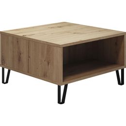 Couchtisch Home Affaire, B:60cm H:37cm T:60cm, braun, Wohnzimmer, Tische, "Tarragona", Couchtisch mit 2 offenen F&auml;chern - (B/T/H) 60/60/37 cm