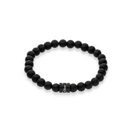 s.Oliver Jungen Armband "Beads", 17cm, Materialmix, schwarz, Materialmix, Armb&auml;nder, mit Achat, Sodalith oder Jaspis