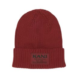 Karl Kani Herren Beanie "Karl Kani Unisex KA-233-006-1 KK Woven Retro Classic Beanie", rot, Kunstfaser, M&uuml;tzen
