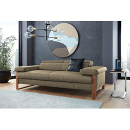 2-Sitzer W.Schillig, B:210cm H:71cm T:106cm, schwarz, Flachgewebe S22 (100% Polyester);Stoff S37 (100% Polyester);Longlife Xtra-Leder Z59: Glattleder