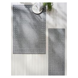 bonprix In- und Outdoor Teppich mit umlaufender Bord&uuml;re, grau, Gr.200x290 cm, Ein dekoratives Highlight, das auch f&uuml;r Terrasse oder Balkon geeignet ist