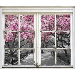 Wandsticker queence, B:40cm H:60cm T:0,1cm, rosa, Kinderzimmer, Wandtattoos, "Park", Wandsticker, Wandbild, selbstklebend, 3D, Fenster