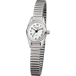 Regent Uhren REGENT Damen Quarzuhr, grau, Armbanduhren, Armbanduhr, Damenuhr, Flexband, Zugband, Edelstahlarmband