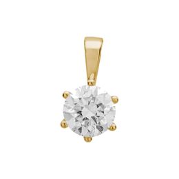 LYOMI Damen Kettenanh&auml;nger "585/- Gelbgold 1 synth. Diam. 1,0 ct.", one-size, 1 VS = sehr kleine Einschl&uuml;sse, Gold, 0,9 g, gold, Gold, Schmuckanh&auml;nger