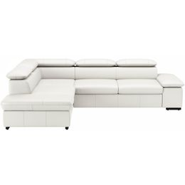 Sit & More Ecksofa SIT & MORE, B:272cm H:73cm T:226cm, wei&szlig;, NaturLEDER, Wohnzimmer, Sofas, "Alcudia L-Form, B: 272 cm, Arm- und Kopfteilverstellung, Eckcouch",