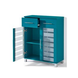 bonprix Badezimmer Schrank, petrol, Gr.85x68 cm, Trendig und praktisch: der 2-t&uuml;rige Badezimmer Schrank mit 2 Schubladen