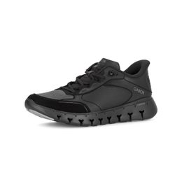 Gabor Herren Slip-On Sneaker, Gr. 12, schwarz, Leder, Veloursleder, Schuhe, Freizeitschuh, Halbschuh, Slipper mit sportiver Sohle, G-Weite