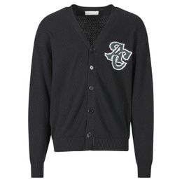 Herren Strickjacke "Another Cotton Lab AC Lettering Cardigan", schwarz, Gr. XS, ANOTHER COTTON LAB, 100% Baumwolle, Strickjacken