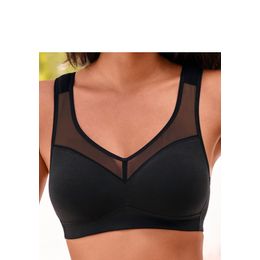 Damen Minimizer-BH, NUANCE BY LASCANA, Gr. 95, schwarz, Obermaterial: 85% Baumwolle, 8% Polyamid, 7% Elasthan, BHs