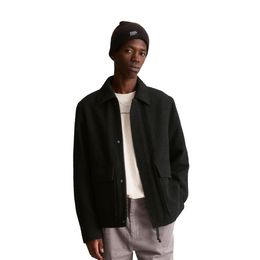 Marc O'Polo Herren Wolljackeschwarz, Gr. M, MARC O'POLO DENIM, Boucl&eacute;, Obermaterial: 77% Polyester, 20% Wolle, 3% sonstige Fasern, Jacken, regular aus weichem