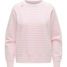 Ragwear Damen Rundhalspullover "Joann Crepe", rosa, Gr. L, Material: 65% Baumwolle, 27% Polyester, 6% Viskose, 2% Elasthan, Pullover, Leichter