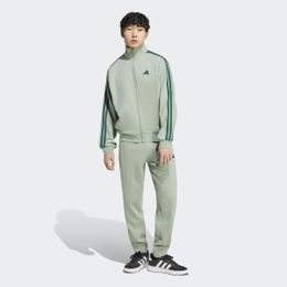 Herren Trainingsanzug "3-STREIFEN FLEECE"silber gr&uuml;n, collegiate gr&uuml;n, Gr. M, adidas Sportswear, Obermaterial: 70% Baumwolle, 30% Polyester,