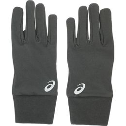 asics Damen Laufhandschuhe, schwarz, Gr. L, Obermaterial: 92% Polyester, 8% Elasthan, Handschuhe, Reflektierend, Bequeme B&uuml;ndchen, Angerautes Material