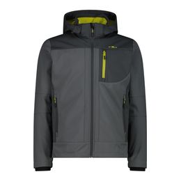 CMP Herren Softshelljacke "MAN JACKET ZIP HOOD", grau, Gr. 48, Softshell, Obermaterial: 96% Polyester, 4% Elasthan, Jacken, mit Eingrifftaschen und