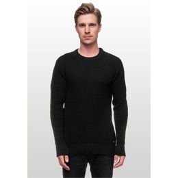 Rusty Neal Herren Strickpullover, schwarz, Gr. L, unifarben, 50% Baumwolle, 50% Polyacryl, Pullover, in sportlichem Design