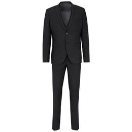 SteffenKlein Herren Anzug 3-teilig "SteffenKlein Anzug", schwarz, Gr. 54, uni, Obermaterial: 65% Polyester PES. 35% Viskose CV. Futter: 100%