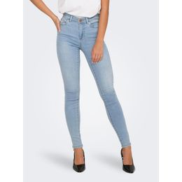 Only Damen Skinny-fit-Jeans "ONLWAUW MID WAIST SK LANK DNM GUA", blau, Gr. S, unifarben, Denim/Jeans, Obermaterial: 64% Baumwolle, 31% Polyester, 3%