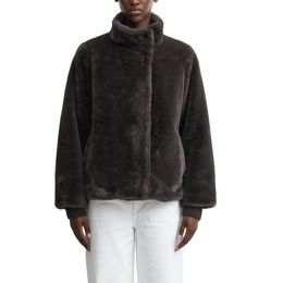 comma, COMMA Damen Pl&uuml;schjacke, braun, Gr. 34, unifarben, Web, Obermaterial: 100% Polyester. Futter: 55% Polyester, 45% Viskose, Jacken, Pl&uuml;schjacke, mit