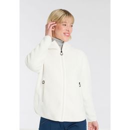 CMP Damen Kapuzenpl&uuml;schjacke, wei&szlig;, Gr. 50, Obermaterial: 100% Polyester, Jacken, mit Rei&szlig;verschluss, leicht, atmungsaktiv, normale L&auml;nge