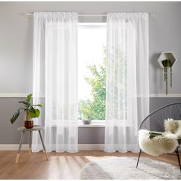 Gardine OTTO HOME, B:140cm H:265cm, wei&szlig;, Voile, Polyester, Wohnzimmer, Gardinen, "Ari", Bestseller mit 4,5-Sterne-Bewertung