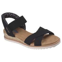 Skechers Damen Sandale "DESERT KISS-GOLDEN LILY", Gr. 37, schwarz, Textil, Basic, Schuhe, Sommerschuh, Urlaubsschuh, Sandalette mit Memory Foam