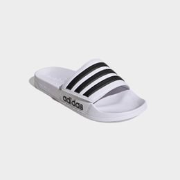 Damen Badesandale "ADILETTE SHOWER BADESCHLAPPEN", adidas Sportswear, Gr. 42, schwarz-wei&szlig;, Synthetik, Schuhe, Badelatschen