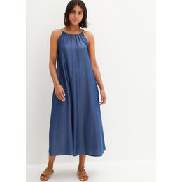 bonprix Damen Jeanskleid "Jeanskleid aus flie&szlig;endem Lyocell", blau, Gr. 52, unifarben, Denim/Jeans, Obermaterial: 100% Lyocell (TENCEL ), Kleider,
