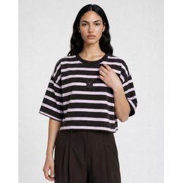 Smith & Soul SMITH & SOUL Damen Rundhalsshirt, schwarz, Gr. XXL, gestreift, Single Jersey, Material: 100% Baumwolle, Shirts, mit modischen Streifen
