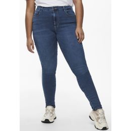 Only CARMAKOMA Damen High-waist-Jeans "CARAUGUSTA HW SK DNM", blau, Basic, Gr. 44, Jeans, Obermaterial: 69% Baumwolle, 29% Polyester, 2% Elasthan,