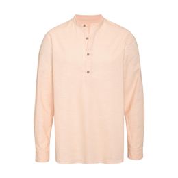 John Devin Herren Langarmhemd "- Schlupfhemd mit Stehkragen und halber Knopfleiste", rosa, Gr. XXL, Web, Obermaterial: 100% Baumwolle, Hemden,