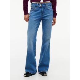 Tommy Jeans Damen Bootcut-Jeans "SIA LOW RISE BOOTCUT BJ0133", blau, Gr. 30, Abriebeffekte, Denim/Jeans, Obermaterial: 99% Baumwolle, 1% Elasthan,