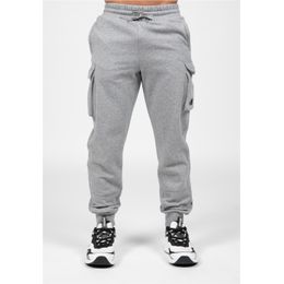 GORILLA WEAR Herren Sweathose "Hudson", grau, Gr. M, unifarben, 60% Baumwolle, 40% Polyester, Hosen, mit elastischem Taillenbund