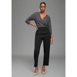Laura Scott Damen Jumpsuit, schwarz-wei&szlig;, Gr. 42, gemustert, Milano Rib, Obermaterial: 95% Polyester, 5% Elasthan. Unterteil: 70% Viskose, 25%
