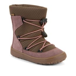 froddo M&auml;dchen Barfu&szlig;schuh "BAREFOOT TEX TRACK", Gr. 26, braun, Textil, Veloursleder, Schuhe, Snowboots, Winterstiefel mit TEX-Membrane