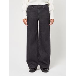 Gang Damen Straight-Jeans "94CARLOTTA LONG"rinsed schwarz, Gr. 32, Denim/Jeans, Obermaterial: 98% Baumwolle, 2% Elasthan, Jeans, Wide Leg im