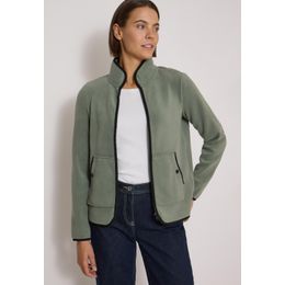 Cecil Damen Sweatjacke, gr&uuml;n, Gr. S, unifarben, Sweatware, Au&szlig;enmaterial: 100% Polyester. Innenmaterial: 94% Polyester, 6% Elasthan, Sweatjacken, mit