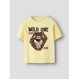 name it M&auml;dchen T-Shirt "NMMHARLY SS NREG TOP BOX", gelb, Gr. 116, bedruckt, Jersey, Obermaterial: 95% Baumwolle, 5% Elasthan, Shirts,