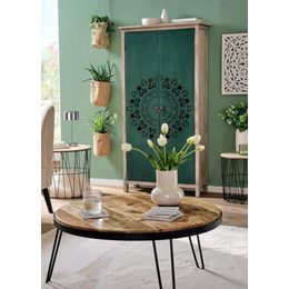 bonprix Schrank, beige, Gr.140x70 cm, Schrank mit ausgestanztem Muster