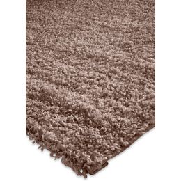 bonprix Hochflor Teppich, braun, Gr.80x250 cm, Optik und Haptik in Einklang in wohnlichen Unifarben