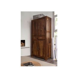 Schrank Sheesham 90x40x180 braun lackiert METRO LIFE #121