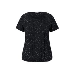 Tchibo - Bedrucktes Blusenshirt im Punkte-Dessin - Damen - Gr. XL - schwarz/gepunktet