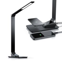 Brandson LED Schreibtischlampe im Metall-Design, USB-Port, dimmbar mit 3 Farbtemperaturen (Warm-/Neutral-/Tageslichtwei&szlig;), 500 lm, 66 SMD LED