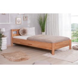 Ticaa Einzelbett und Doppelbett "Merci" Buche mit ge&ouml;lter Oberfl&auml;che