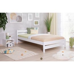 Ticaa Massivholz Einzelbett Bora Kiefer Wei&szlig;