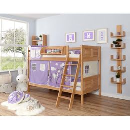 Ticaa Etagenbett "Erni" Country Buche Natur